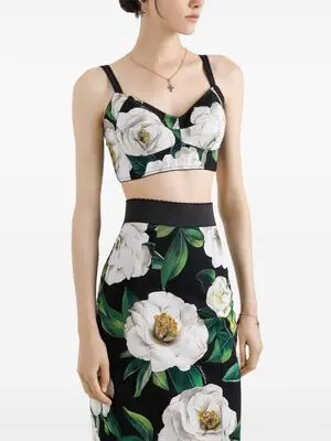 Dolce & Gabbana Printed Bustier Top - Black