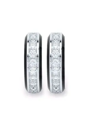 LOEV 14k White Gold Diamond Eternity Earrings