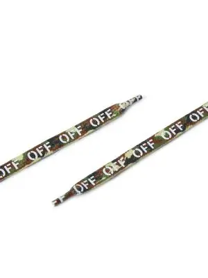 Off-White Camouflage Print Shoe Laces - Green