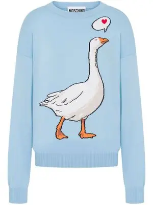 Moschino Goose-motif Sweater - Blue