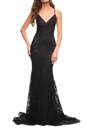 LABOMME Mermaid Lace Gown With Low Back
