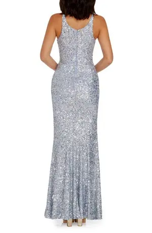 Dress The Population Iris Sequin Mermaid Gown - Platinum Multi