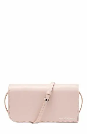 WANT Les Essentiels Arch Smooth Leather Wallet On Strap - Blush
