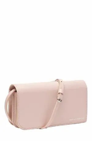 WANT Les Essentiels Arch Smooth Leather Wallet On Strap - Blush