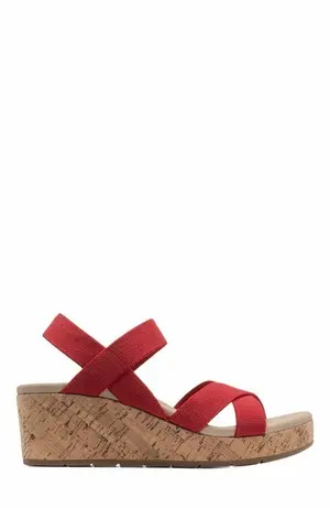 ABEO Riviera Stretch Wedge Sandal - Red - Regular