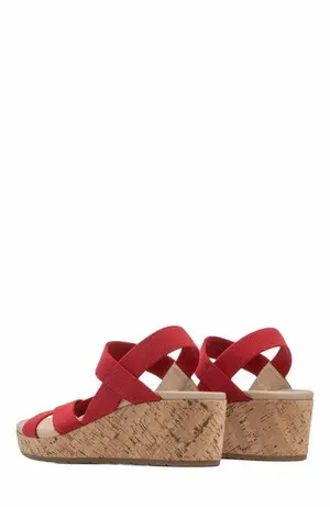 ABEO Riviera Stretch Wedge Sandal - Red - Regular