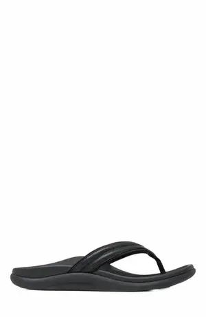 ABEO Laguna Thin Strap Flip Flops - Black - Metatarsal