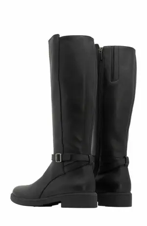 ABEO Compass Tall Zip-up Boots With Buckled Strap - Black
