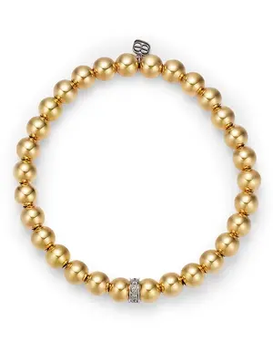 SYDNEY EVAN 14k Yellow Diamond Rondelle Beaded Bracelet - Gold