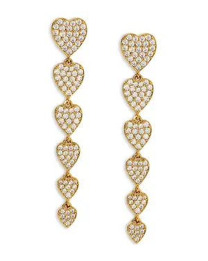 Nadri Heart Linear Drop Earrings - Gold