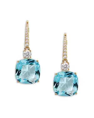 Nadri Soleil Cubic Zirconia Drop Earrings - Gold/blue
