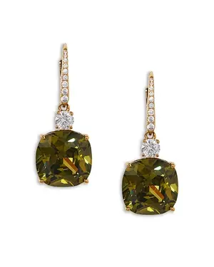 Nadri Soleil Cubic Zirconia Drop Earrings - Gold/green