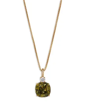 Nadri Macaron Pendant Necklace - Gold/green