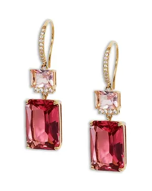 Nadri Macaron Cubic Zirconia Drop Earrings - Gold/pink