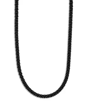 Lagos 18k Yellow Gold & Sterling Silver Caviar Beaded Necklace - Black
