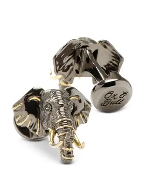 CUFFLINKS, INC. Sterling And 14k Gold Elephant