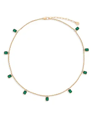 Ettika Stone Charm Necklace - Gold/green