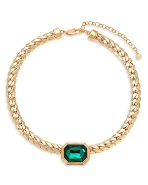 Ettika Stone Statement Necklace - Gold/green