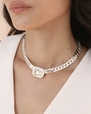 Ettika Stone Necklace - Silver