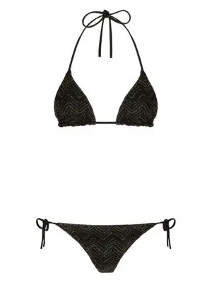 Missoni Zigzag-knit Bikini Set - Black