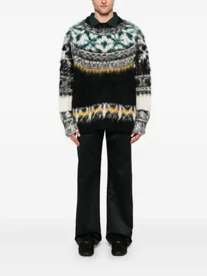 Sacai Pattern Intarsia-knit Hoodie