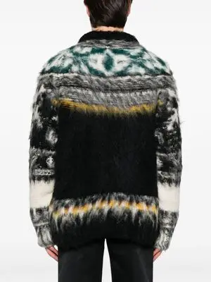 Sacai Pattern Intarsia-knit Hoodie