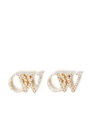 Off-White Monogram Stud Earrings - Gold
