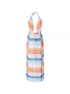 Missoni Zigzag Lamé Maxi Dress - Blue