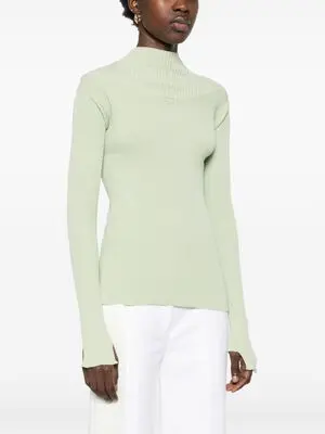 Victoria Beckham Ribbed High Neck Top