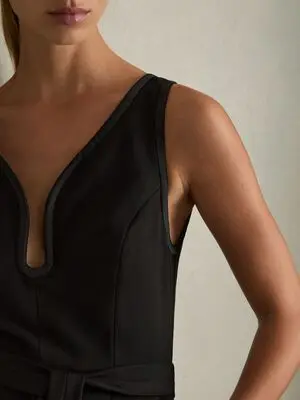 REISS Eva Wide-leg Sleeveless Jumpsuit With Curved Neckline