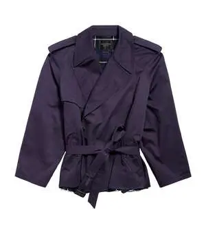 Balenciaga Oversized Cropped Cotton Trench Coat