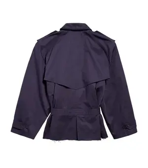 Balenciaga Oversized Cropped Cotton Trench Coat