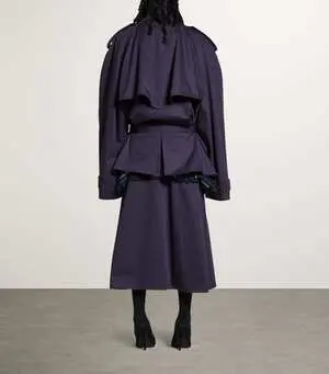 Balenciaga Oversized Cropped Cotton Trench Coat