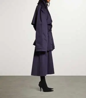 Balenciaga Oversized Cropped Cotton Trench Coat