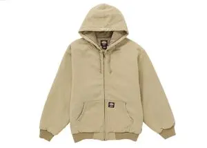 Supreme Dickies Quilted Lined Zip Up Hooded Sweatshirt - Brown