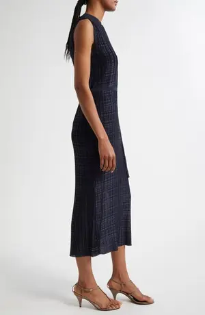 REISS Jules Sleeveless Textured Midi Dress