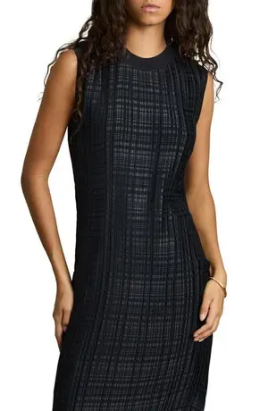 REISS Jules Sleeveless Textured Midi Dress