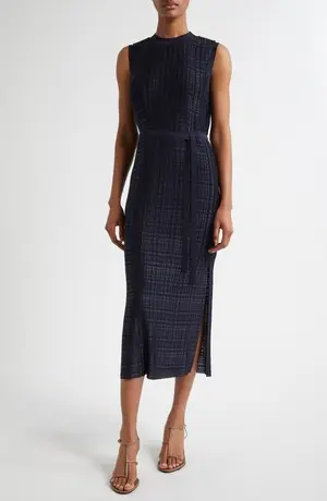 REISS Jules Sleeveless Textured Midi Dress