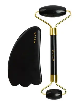 WYLYS Black Obsidian Gua Sha + Face Roller Set - None