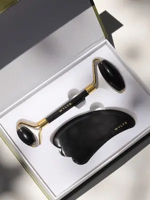 WYLYS Black Obsidian Gua Sha + Face Roller Set