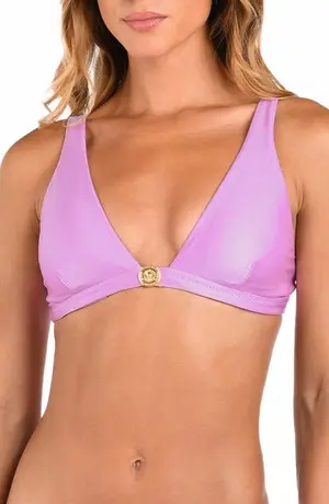 L'Agence L'AGENCE Lexie Metallic Bikini Top Light Violet