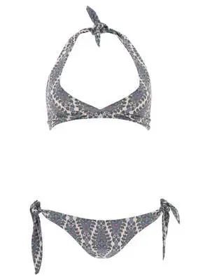 Etro Paisley Print Triangle Bikini - Blue