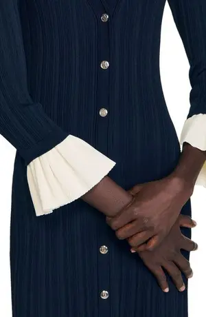 Sandro Knit Midi Dress - Navy Blue