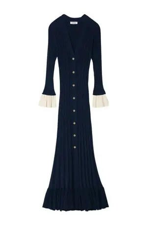 Sandro Knit Midi Dress - Navy Blue