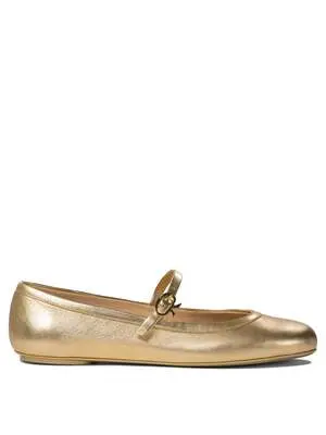 GIANVITO ROSSI Carla Mary Jane Ballerinas - Gold