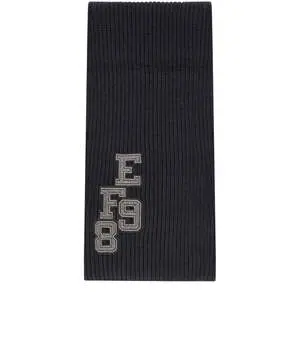 Elisabetta Franchi Ribbed Scarf - Black