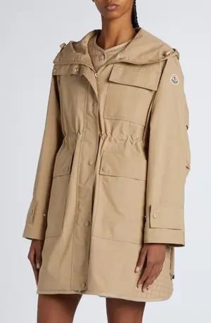Moncler Meudon Long Parka - Beige