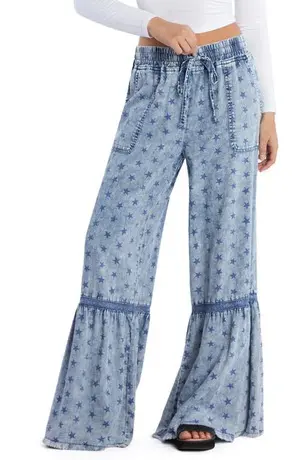 BILLY T Drawstring Waist Tiered Denim Pants - Star Rizz