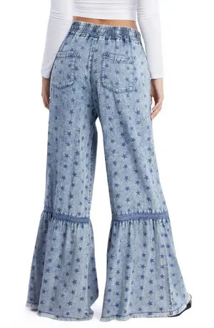 BILLY T Drawstring Waist Tiered Denim Pants - Star Rizz