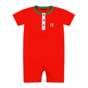 MIXED UP CLOTHING Suave Shorts Romper - Red Alert